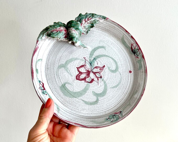 Signed Lucy Johnson Grey House Potters Terra Cotta Glazed Plate With ...
