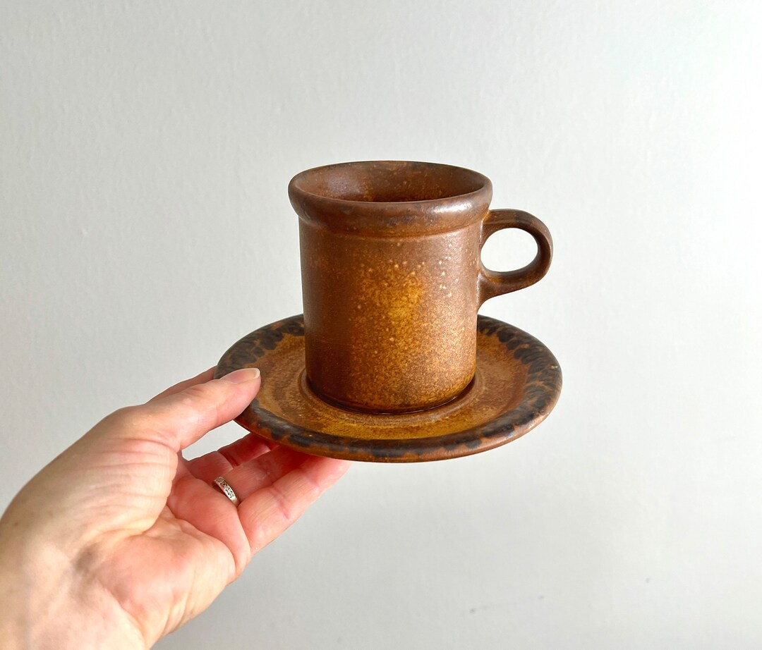 Vintage Mccoy Canyon Mesa Gold Brown Stoneware ONE Mug & ONE Saucer - Etsy