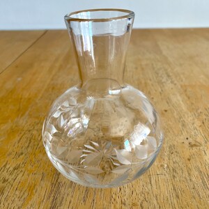 5.75h Clear Optic Etched Glass Bulb Shape Flower Vase - Etsy