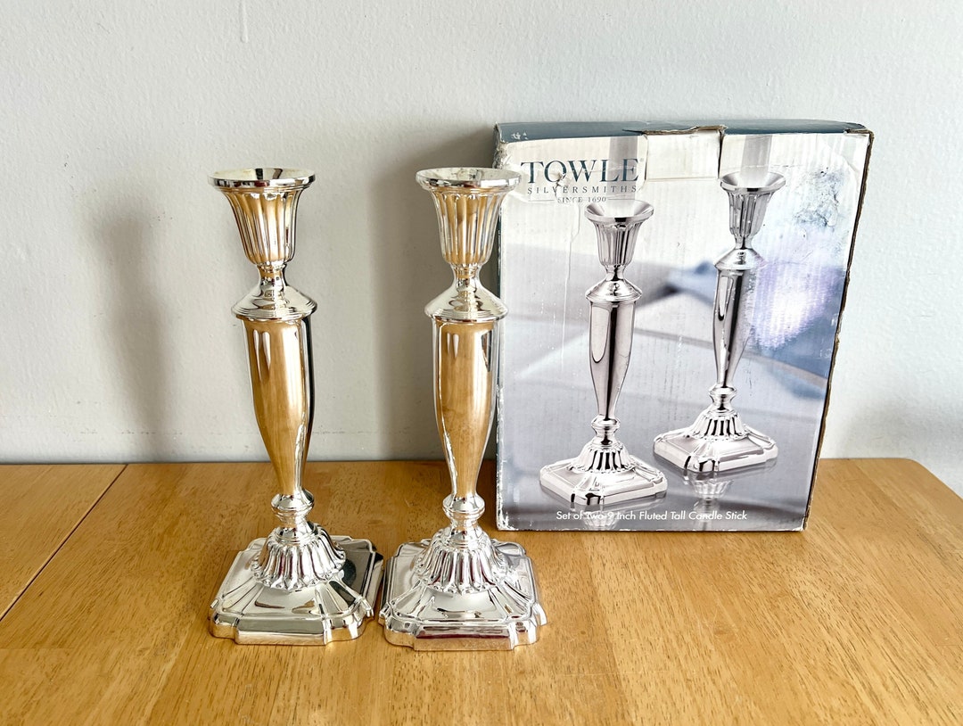 2 Vintage 9h Towle Silverplated Candlesticks Holders, Candleholders - Etsy