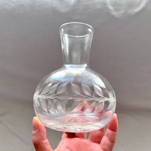 5.75h Clear Optic Etched Glass Bulb Shape Flower Vase - Etsy