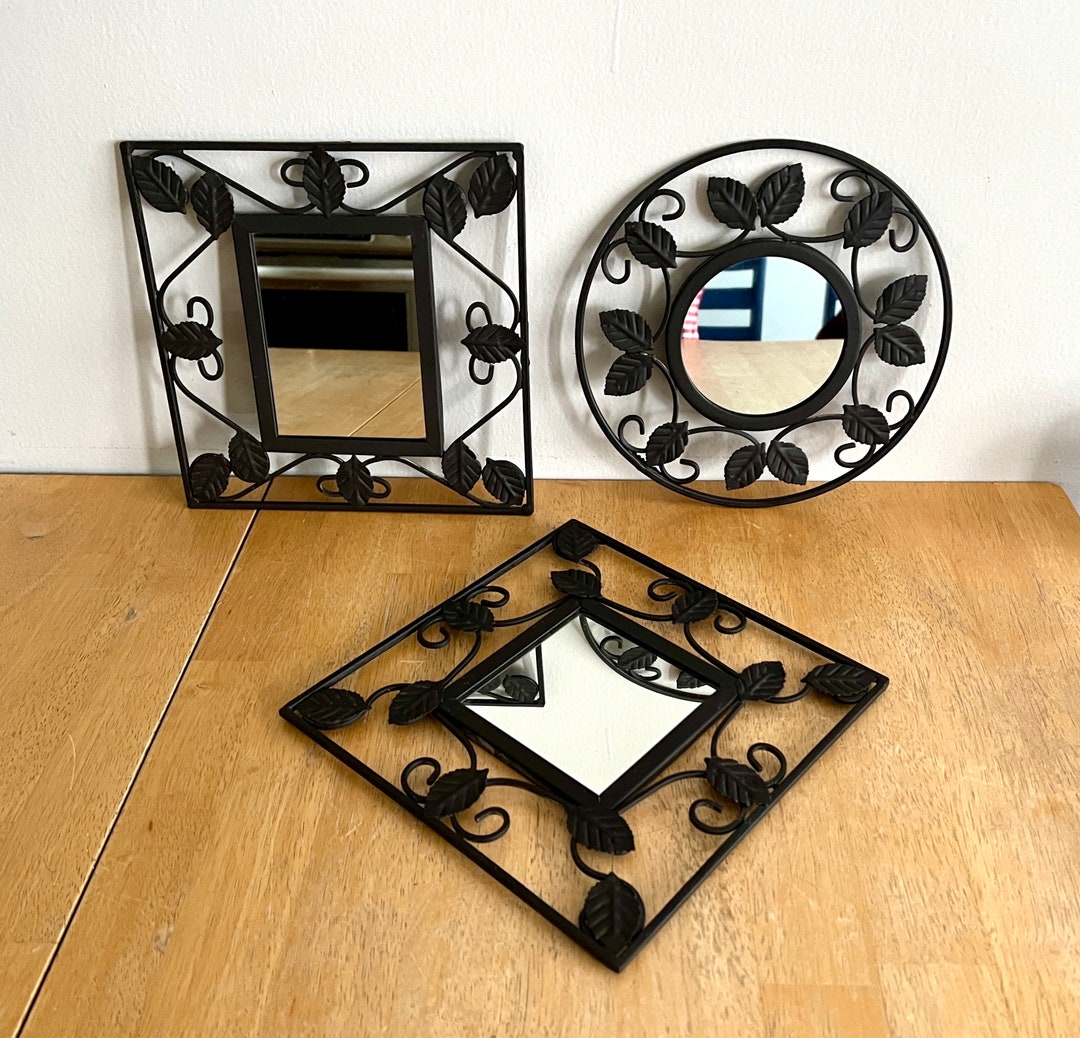 3 Back Metal Wall Hanging Mirrors by Home Interiors - Etsy