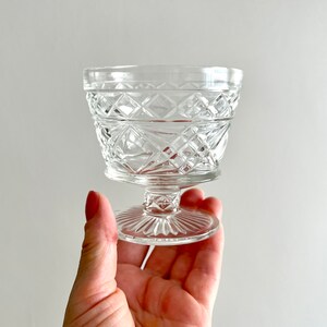 6 Hazel Atlas Gothic Pedestal Sherbet Glass Cups, Pressed Glass Ice ...