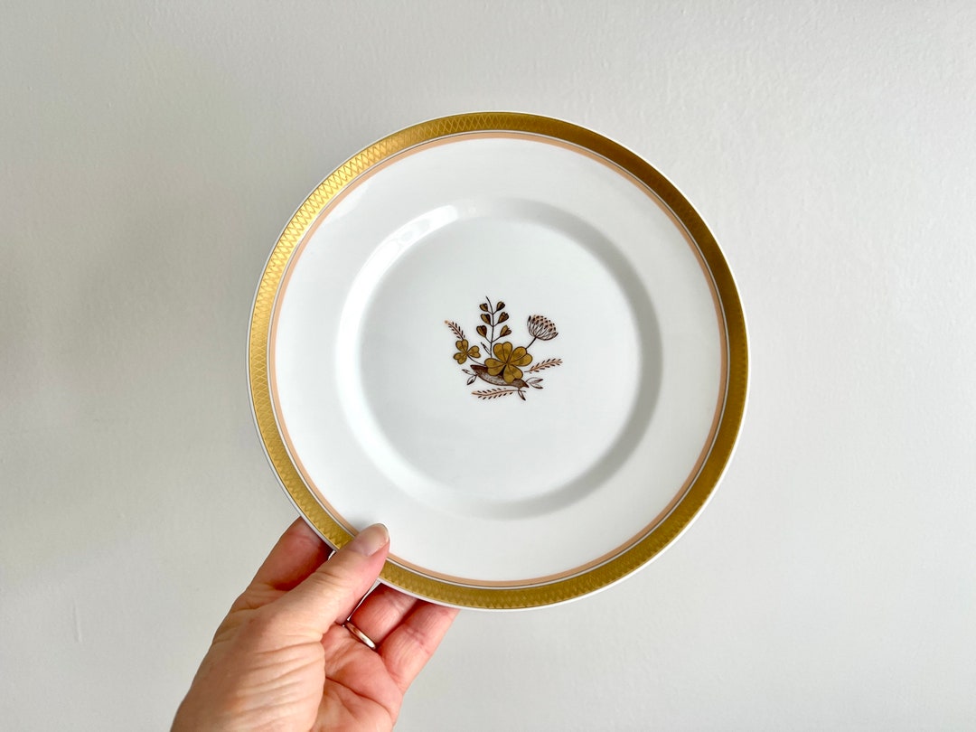 Vintage Royal Copenhagen Porcelain Salat Plate With Golden Clover ...