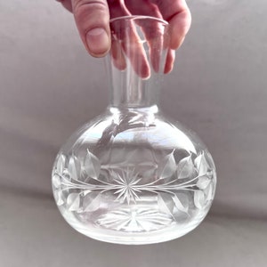 5.75h Clear Optic Etched Glass Bulb Shape Flower Vase - Etsy