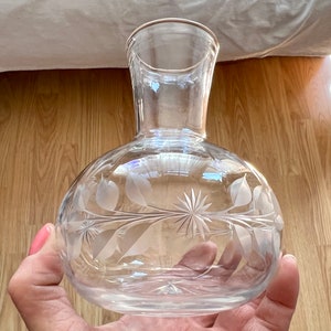 5.75h Clear Optic Etched Glass Bulb Shape Flower Vase - Etsy