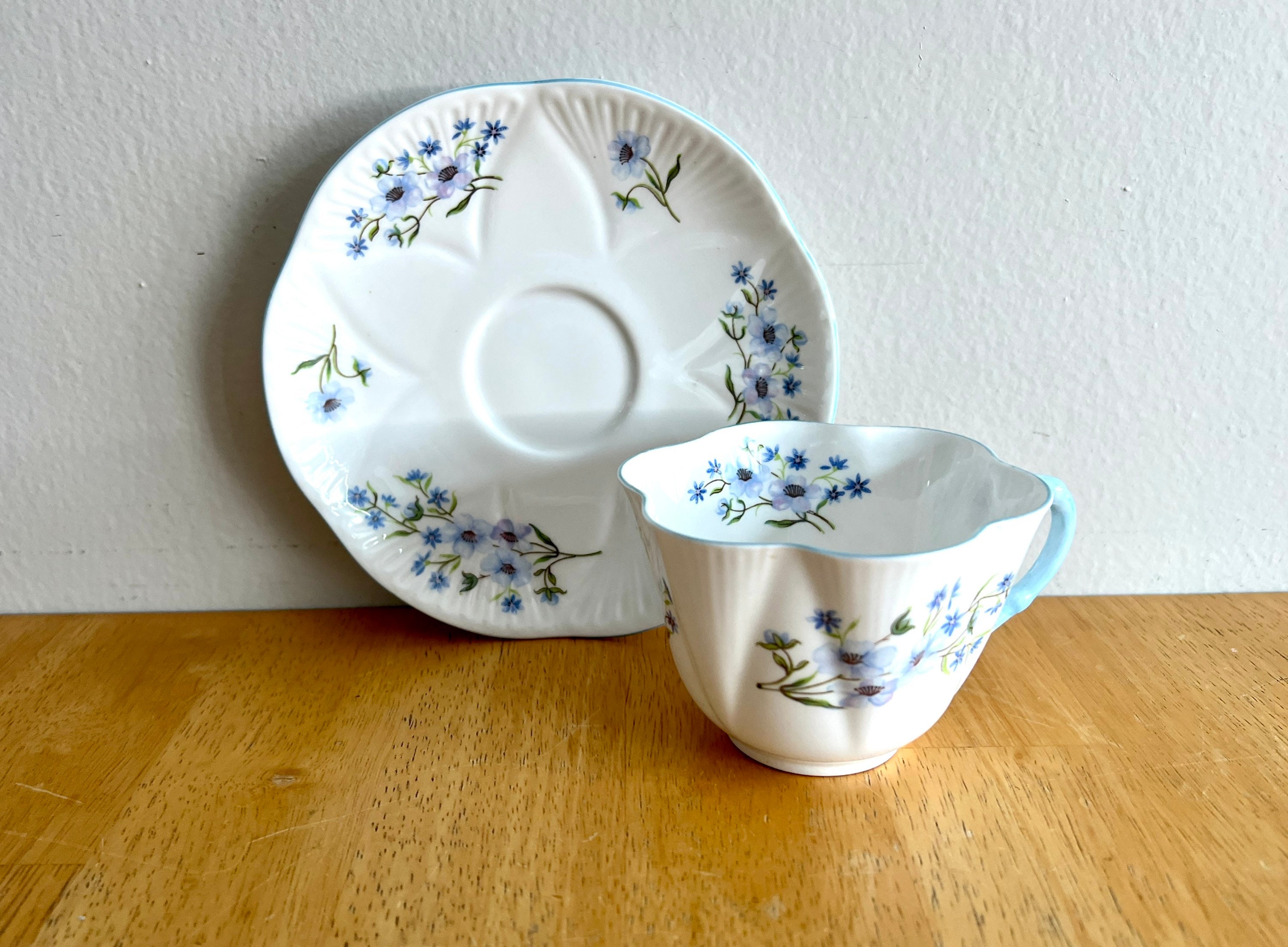 Vintage Shelley England Blue Rock Pattern Bone China Dainty - Etsy