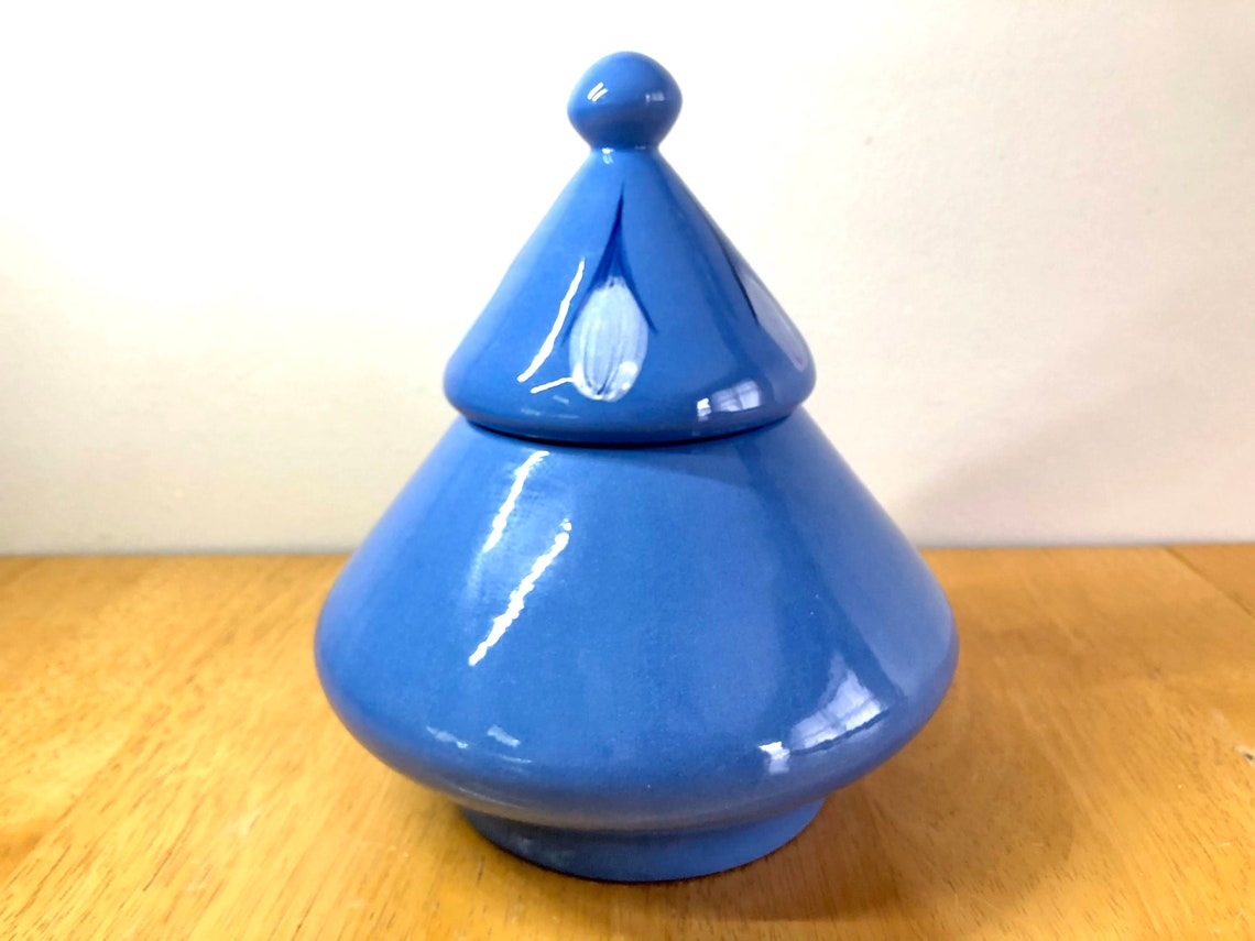 Blue Hand Painted Ceramic Lidded Jar Ginger Jar Style - Etsy