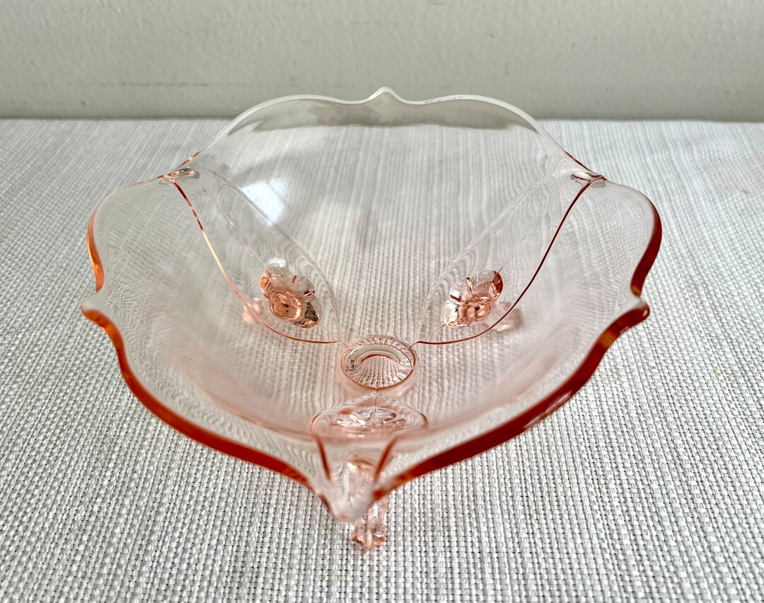 Vintage Pink Lancaster Depression Glass Footed Bowl, Bon Bon/candy Dish ...
