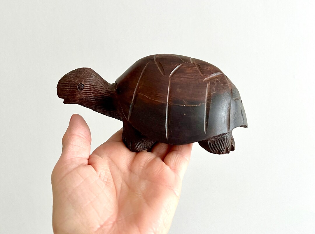 6.5l Handcrafted Heavy Ironwood Turtle, Carved Ironwood Turtle Figurine ...