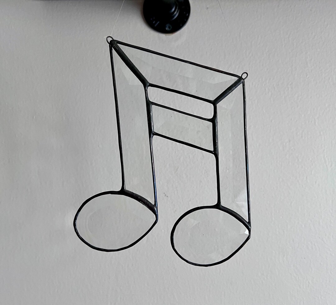6.5h Beveled Clear Glass Musical Note Suncatcher - Etsy