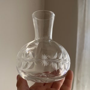 5.75h Clear Optic Etched Glass Bulb Shape Flower Vase - Etsy
