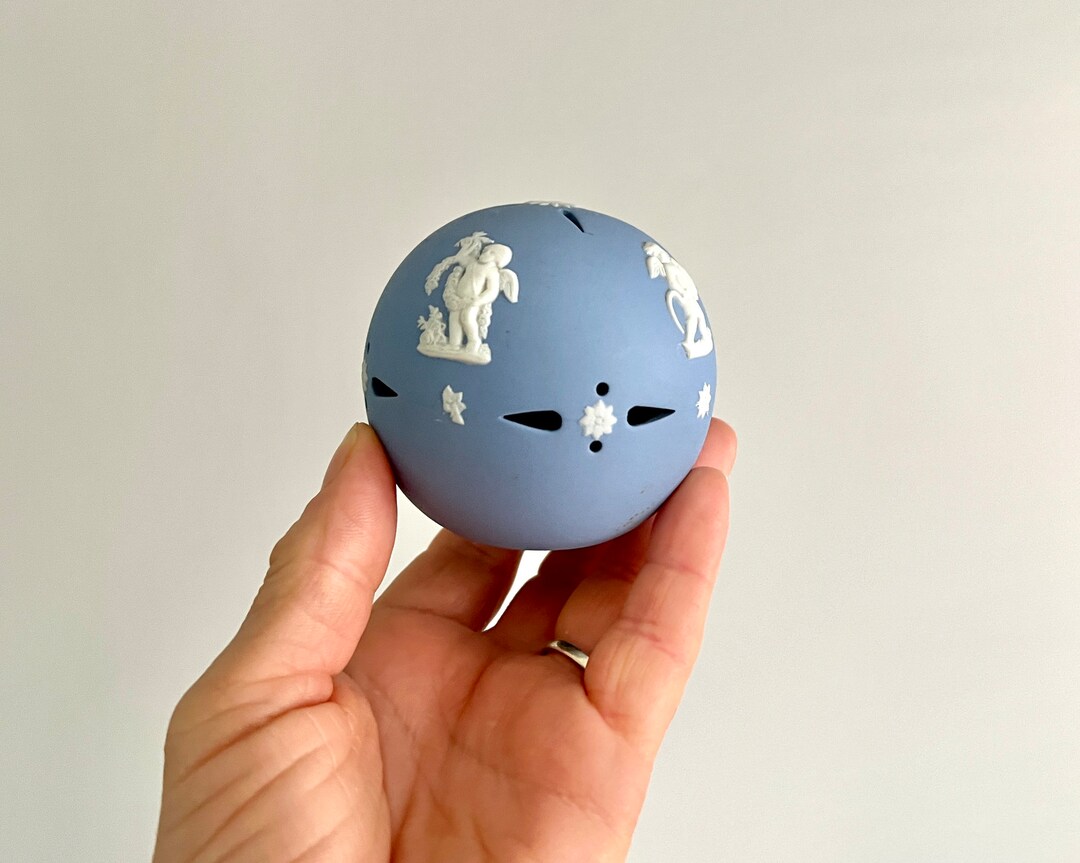 Vintage Wedgwood England Ceramic Blue Jasperware Potpourri Ball ...