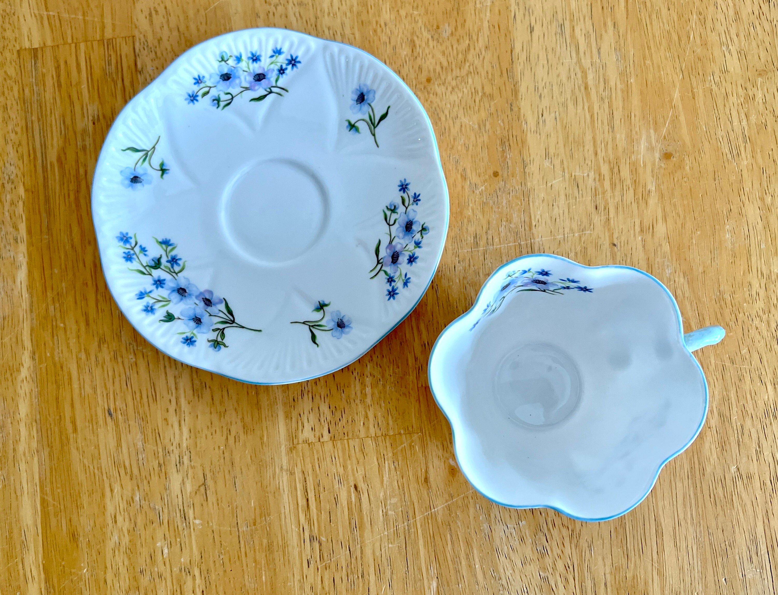 Vintage Shelley England Blue Rock Pattern Bone China Dainty - Etsy
