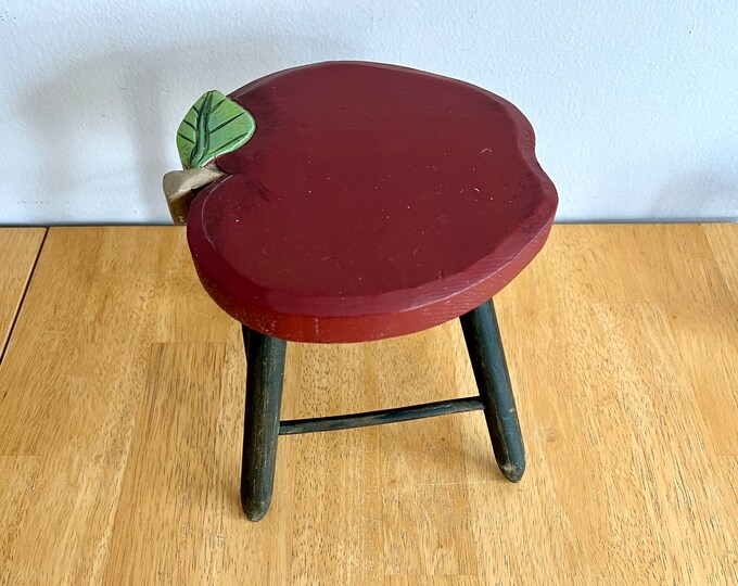 Vintage 7.5"h Wooden Apple Shaped Stool Decorative Stool/riser - Etsy