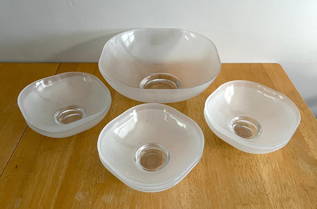 7 Arcoroc France Frosted Glass Square Bowls Set of 1 Large 6 - Etsy