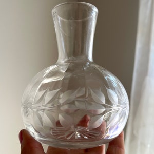 5.75h Clear Optic Etched Glass Bulb Shape Flower Vase - Etsy