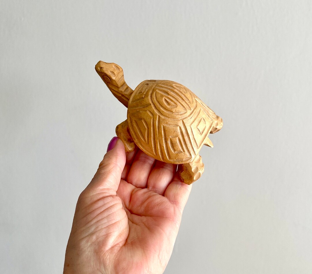 Small Hand Curved Light Wood Turtle Figurine - Etsy