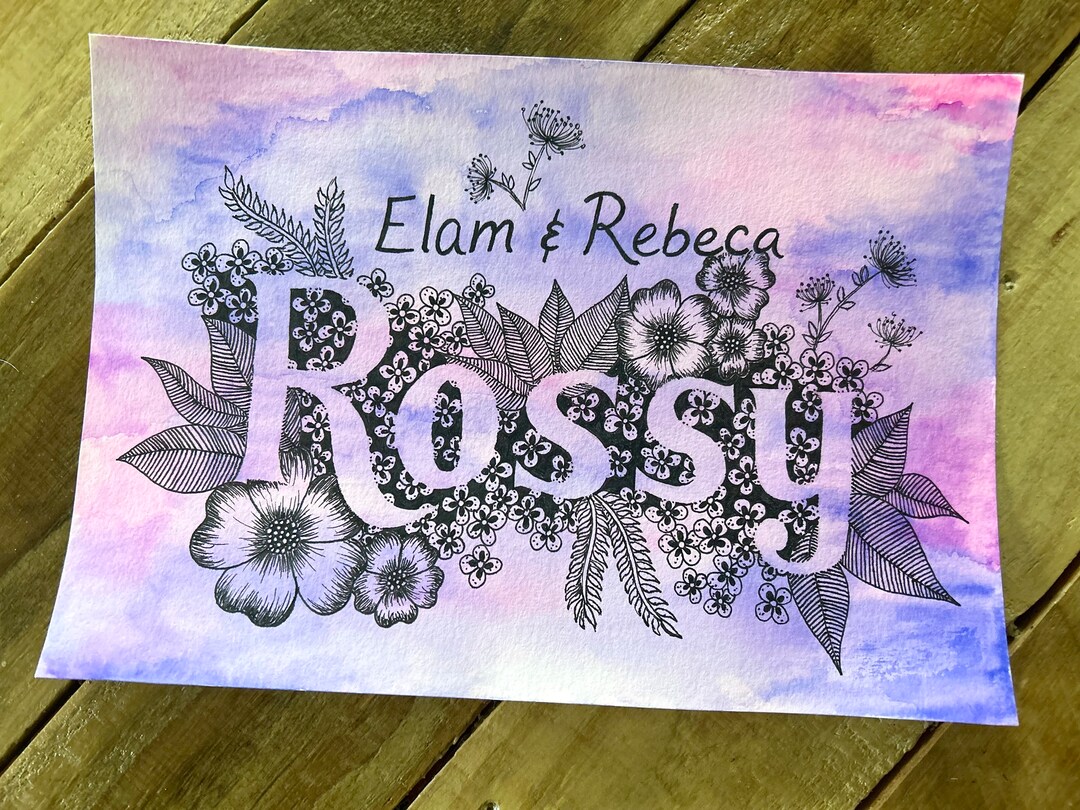 Custom Floral Name Art, Personalized Name Card, Custom Name Gift - Etsy