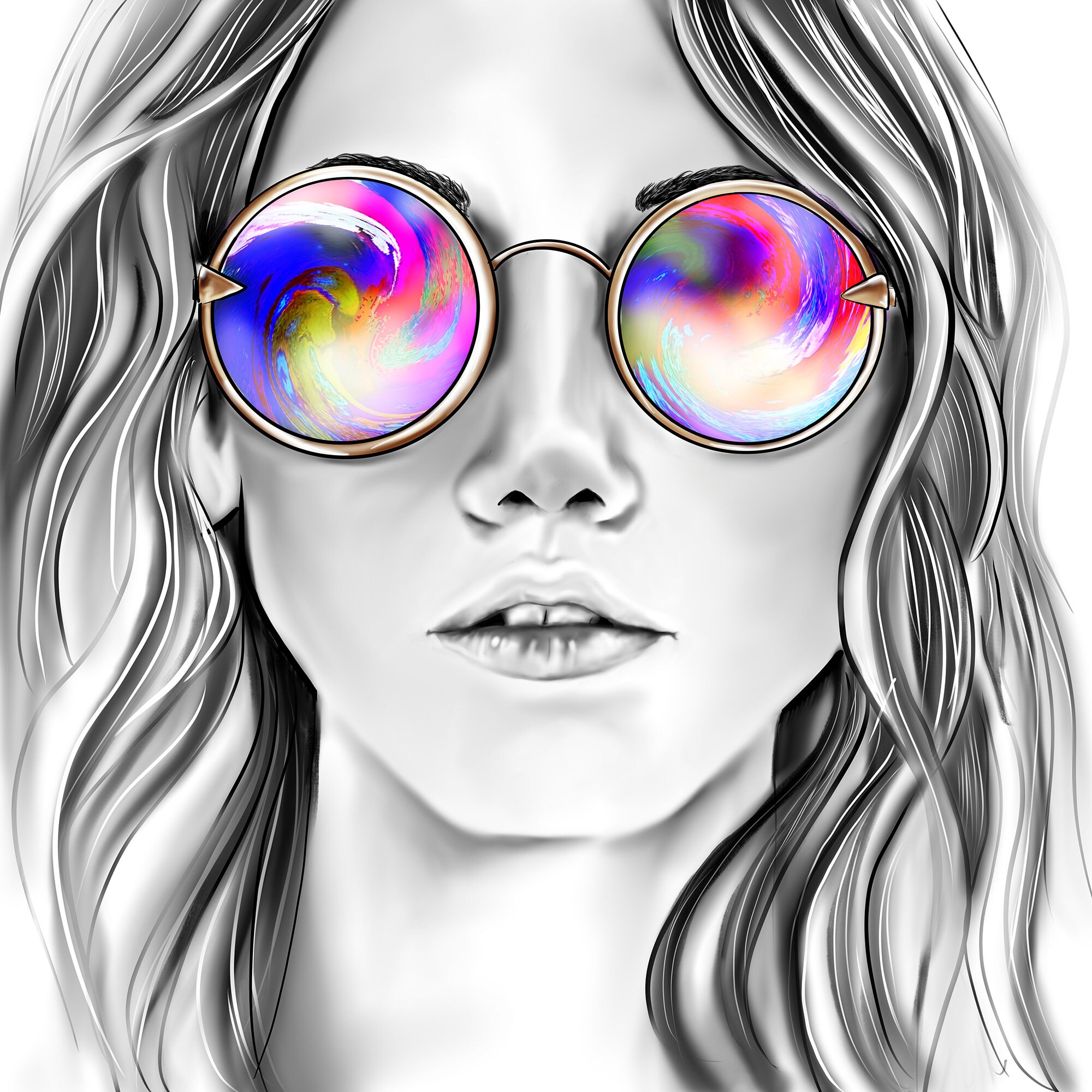 Hippie Girl Drawing