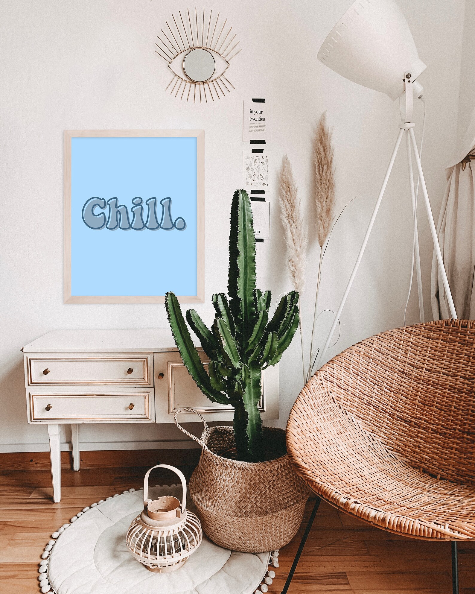 CHILL Print Wall Decor Design Modern Motto Minimal Typography Digital ...