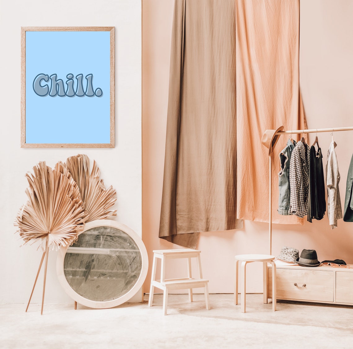 CHILL Print Wall Decor Design Modern Motto Minimal Typography Digital ...