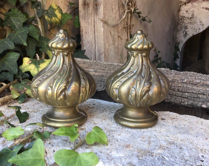Art Deco Metal Finials/ormolu Effect Curtain Pole Ends/gilded Metal ...
