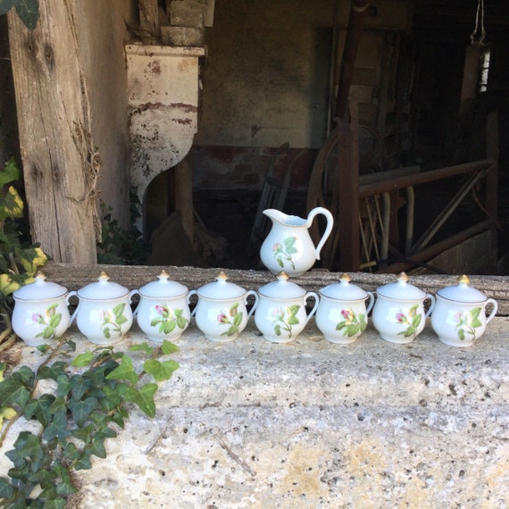 8 Porcelain Chocolate Pots/french Cream Pots/dessert Pots/8 - Etsy