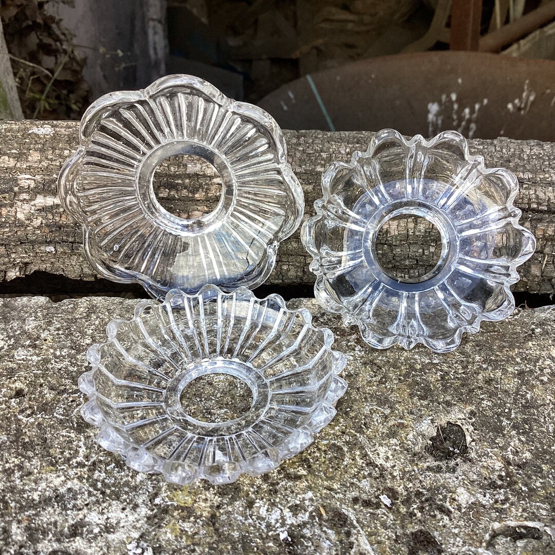3 Crystal Chandelier Cups/a Harlequin Series/french Molded Glass ...