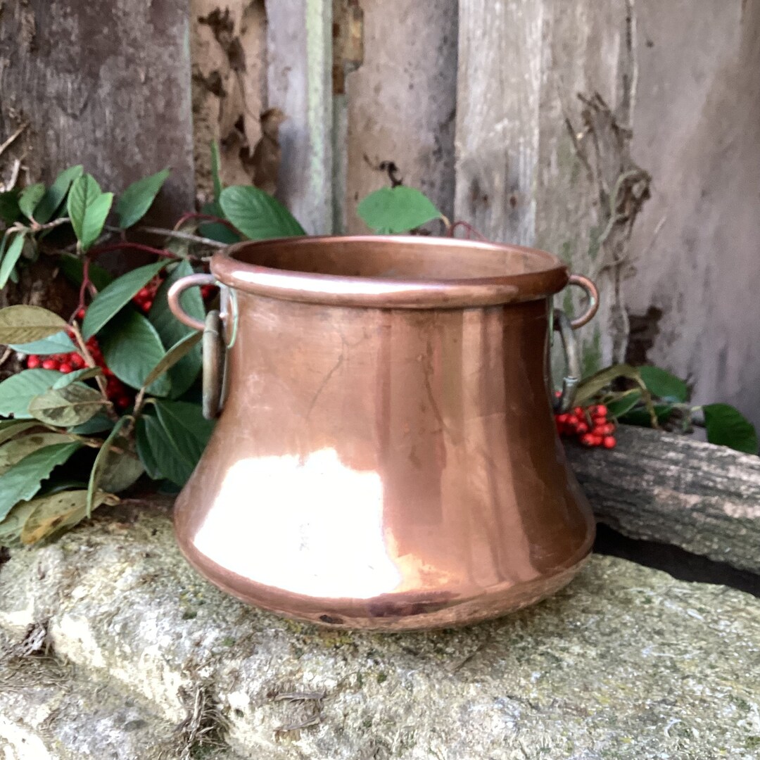 Vintage Copper Cauldron/french Stock Pot/stew Pot/cooking Pot/french ...