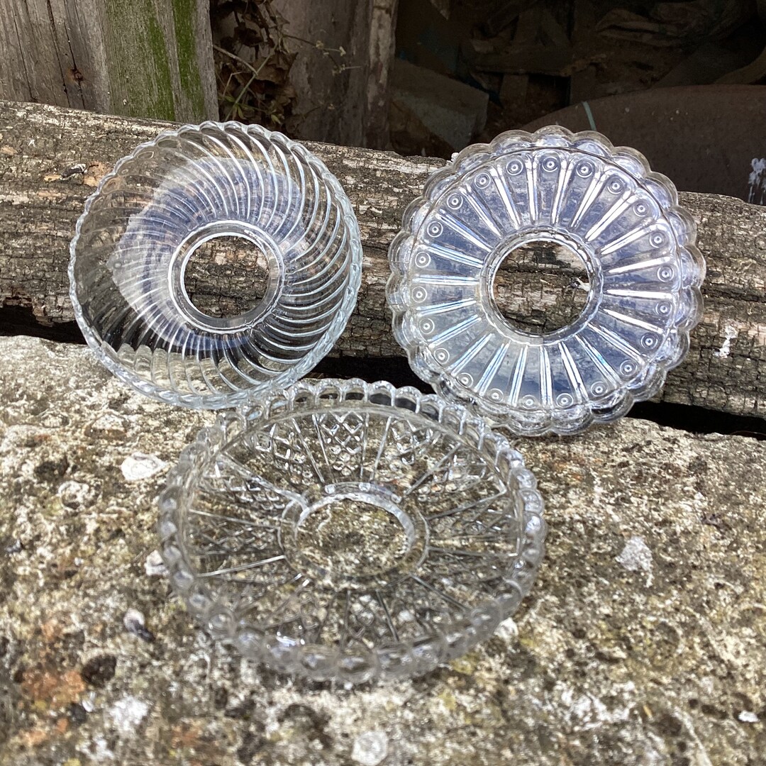 3 Crystal Chandelier Cups/a Harlequin Series/french Molded Glass ...