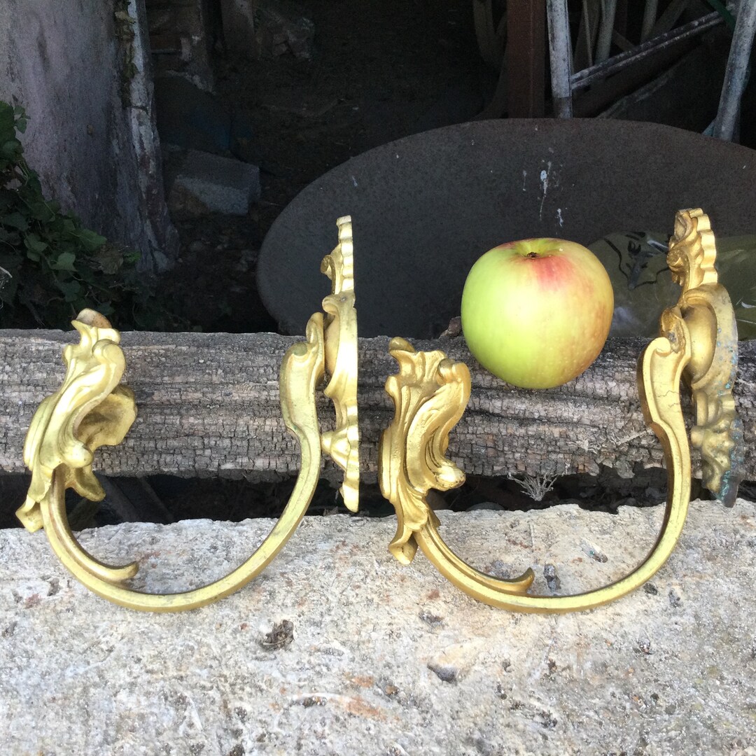 Gilded Bronze Curtain Tiebacks, Bordeaux Château Hardware - Etsy