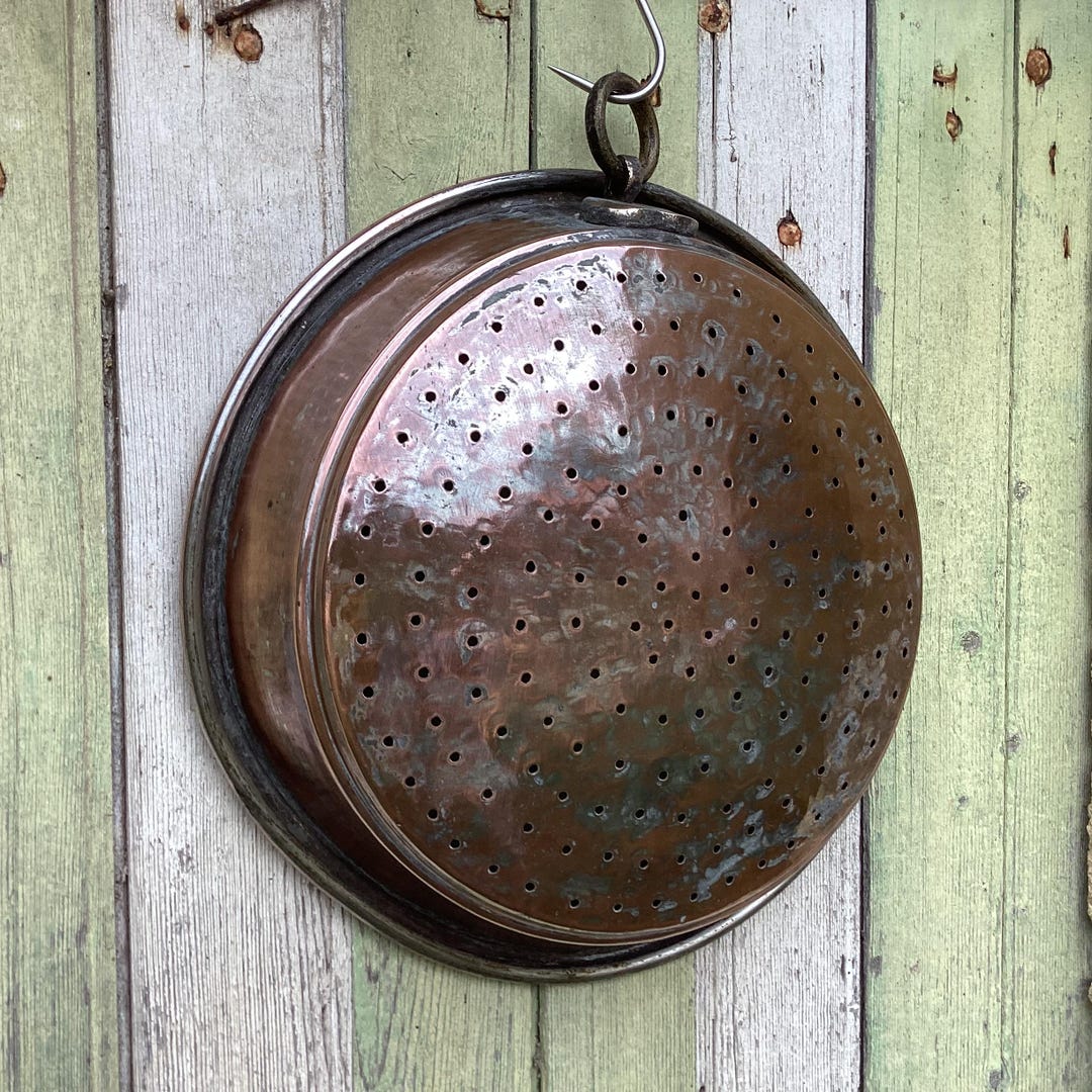 Antique Copper Colander: French Farmhouse Kitchen Decor - Etsy