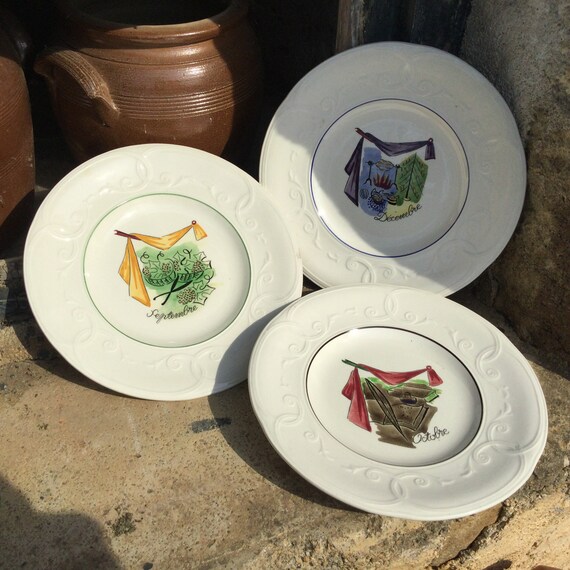 Months of the Year Plates/plates X 12/gien Dessert Plates/side - Etsy