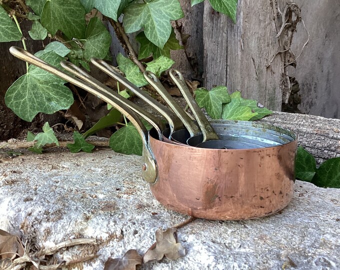 Set of 5 Copper Pans/miniature Copper Pans/tin Lined/copper Scoops ...