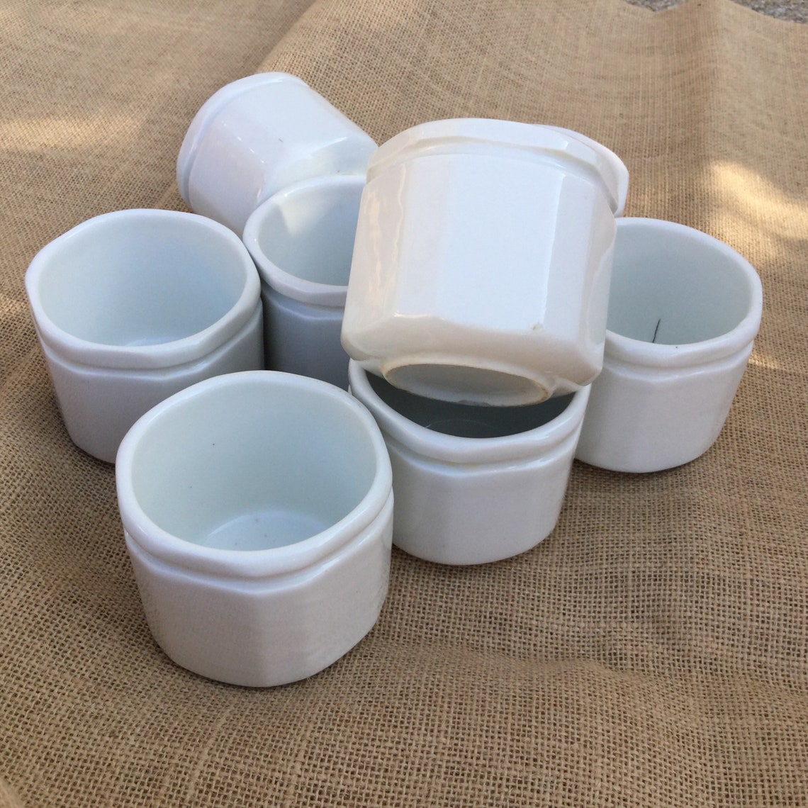 8 French Yoghurt Pots. Versatile Vintage Bowls. Individual | Etsy