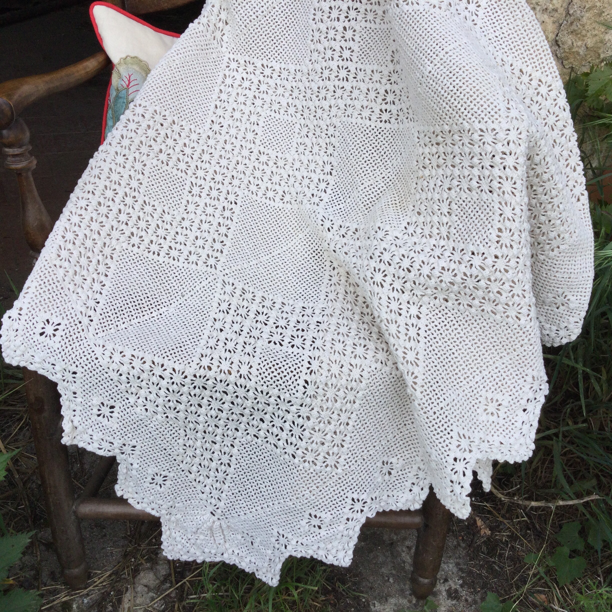 French Vintage Throw Handmade Crochet Bed Cover Bed Spread - Etsy