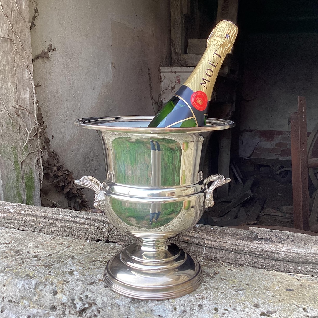 French Vintage Champagne Bucket/silver Plated Wine Cooler/medici Bottle ...