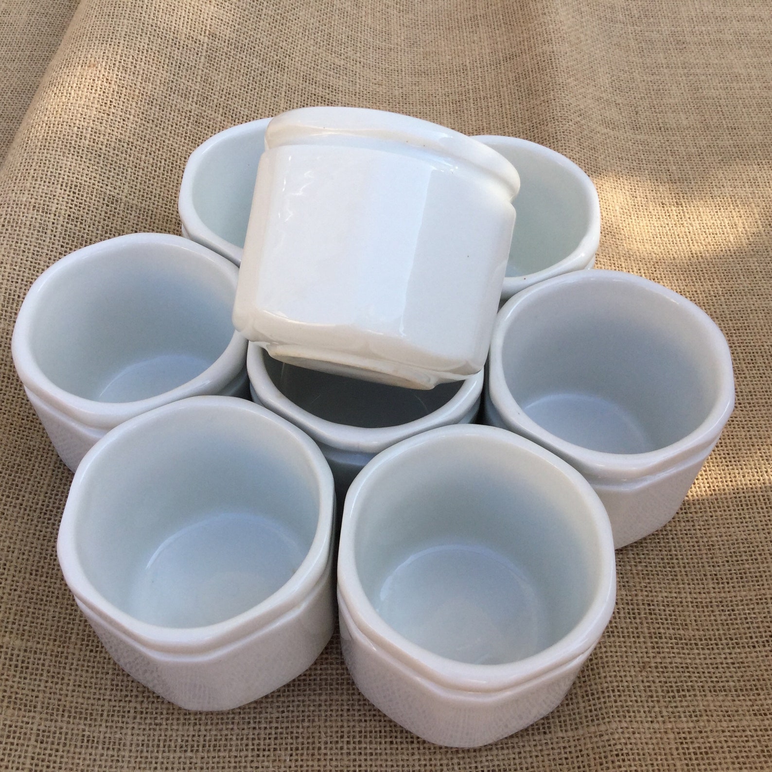 8 French Yoghurt Pots. Versatile Vintage Bowls. Individual | Etsy