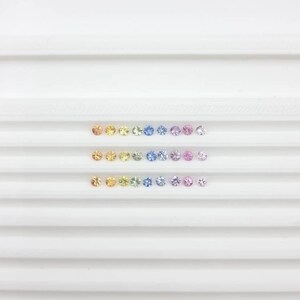 Rainbow Pastel Sapphire Mid Eternity Ring Solid 14k Gold, Jewelry Gift ...