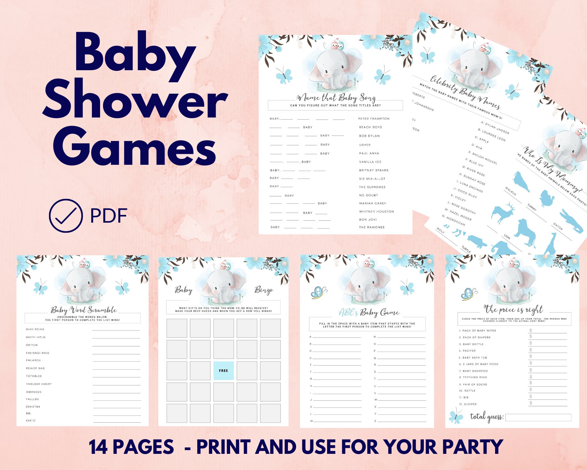 Baby Shower Game Printable Printable Game Planner Baby Shower Party ...