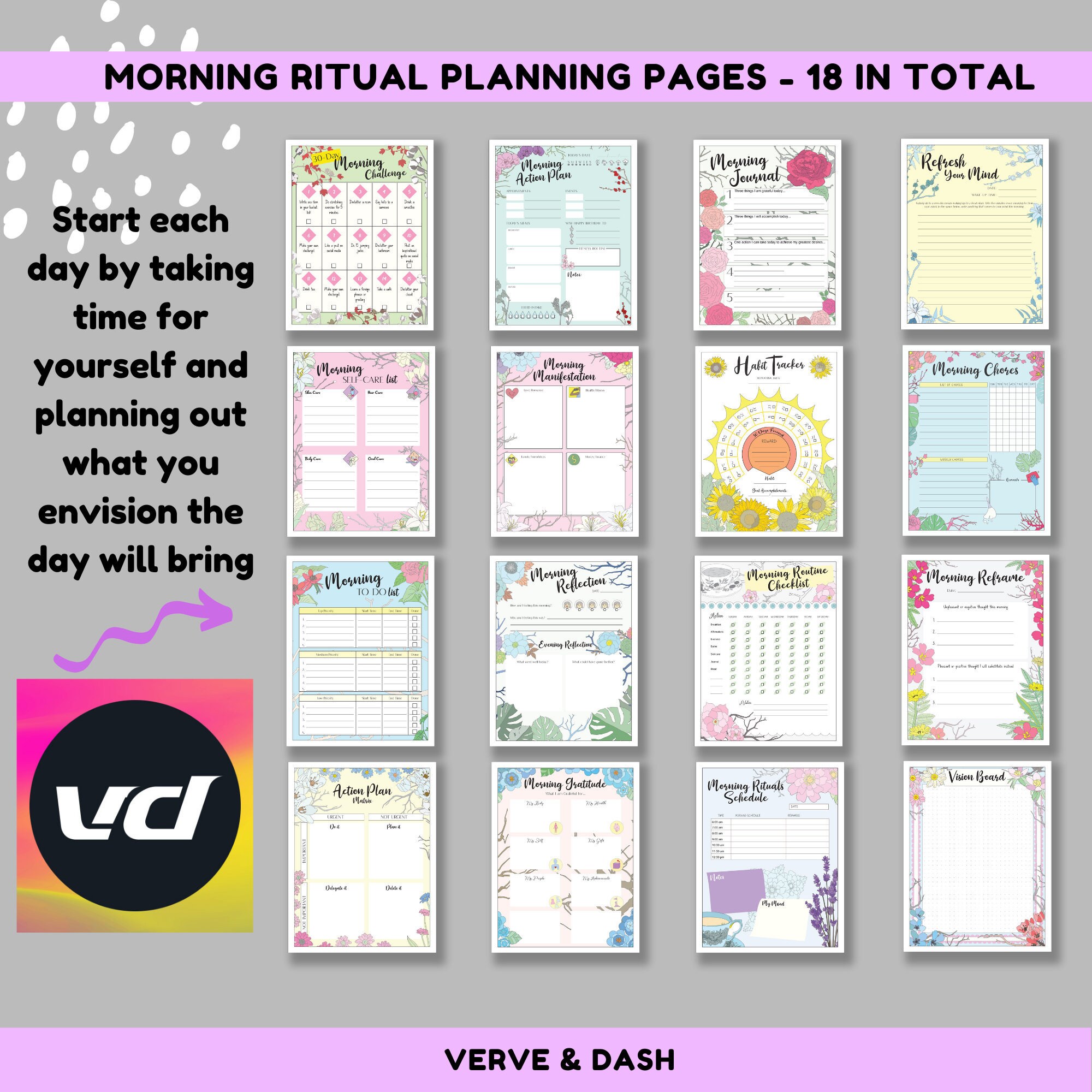Morning Routine Planner | Printable Planner | Habit Tracker | Morning ...