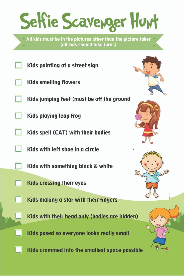 Selfie Scavenger Hunt Party Game Printable Game Planner Birthday Party ...