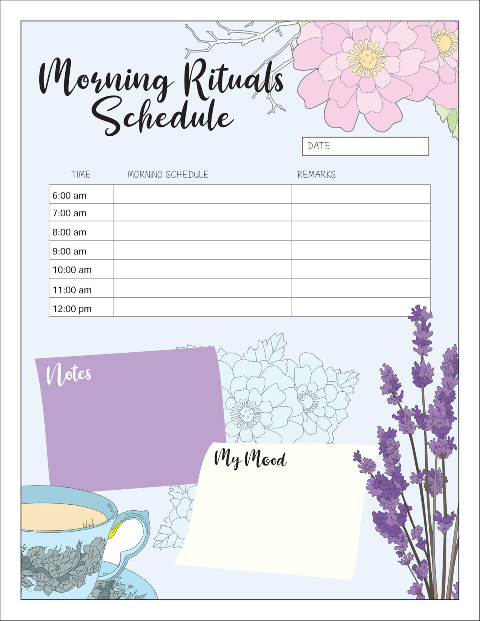 Morning Routine Planner | Printable Planner | Habit Tracker | Morning ...