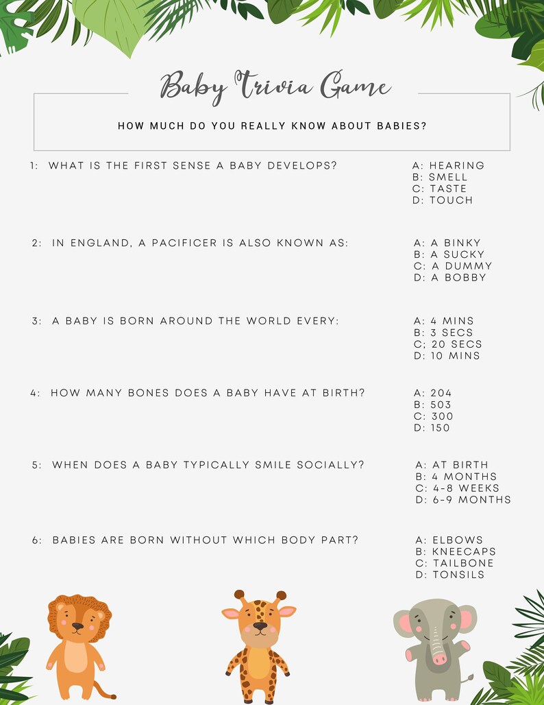 Baby Shower Game | Printable Game Planner | Baby Shower Party Games ...