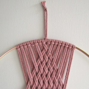 Blush Pink Macrame Wall Hanging, Dreamcatcher on 25cm Copper or Matt ...
