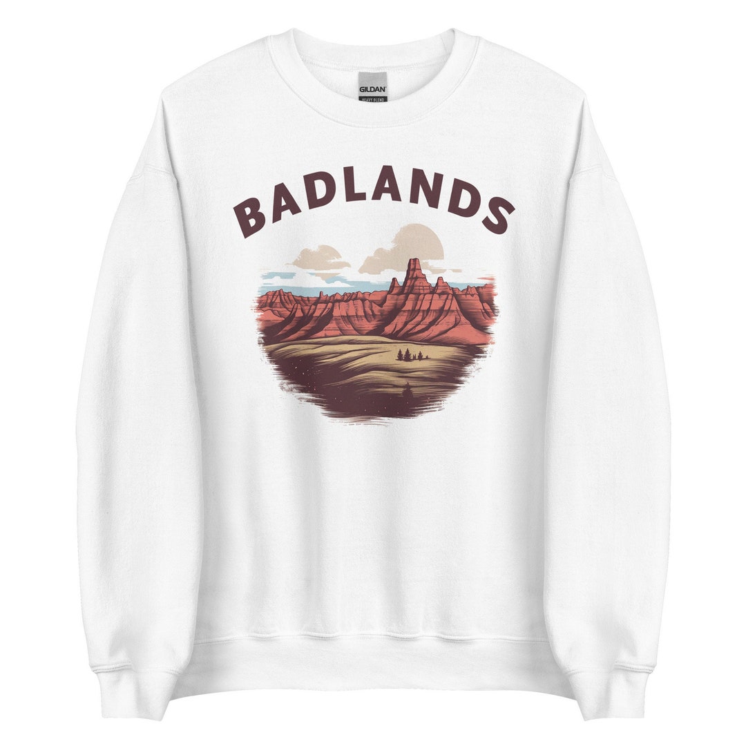 Badlands National Park Vintage Sweatshirt - Retro Styled Shirt, Camping ...
