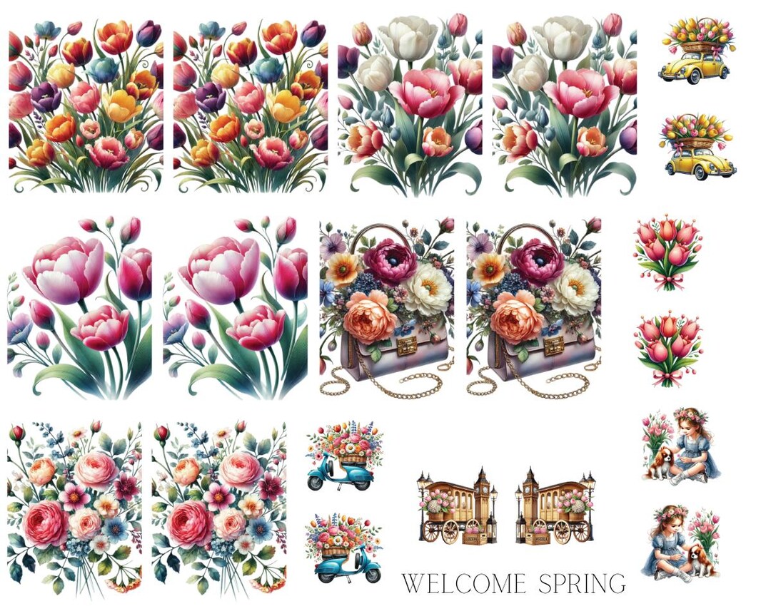 Welcome Spring Waterslide Nail Decals - Etsy