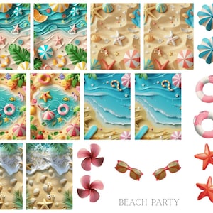 Beach Party Waterslide Nail Decals - Etsy