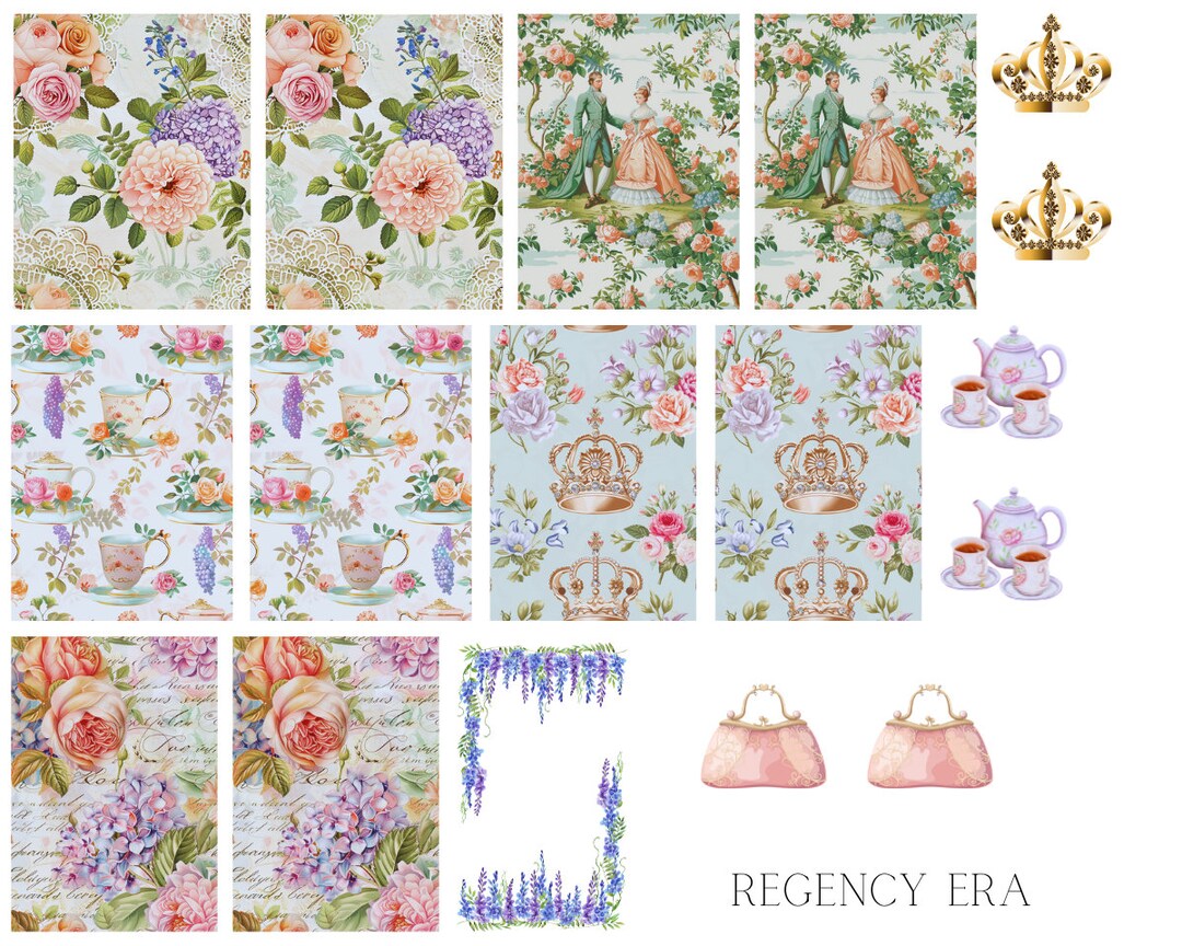 Regency Era Waterslide Nails Decals - Etsy
